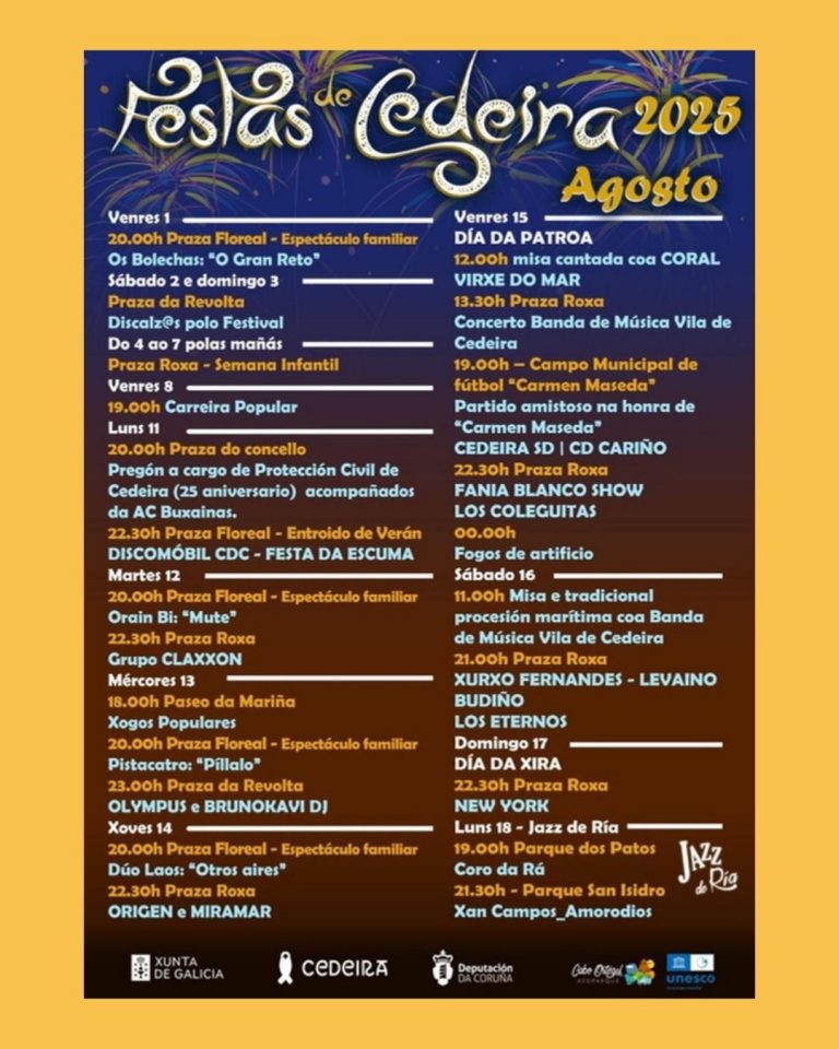 Continaciones de Cedeira 2025 - Consejo Cedeira